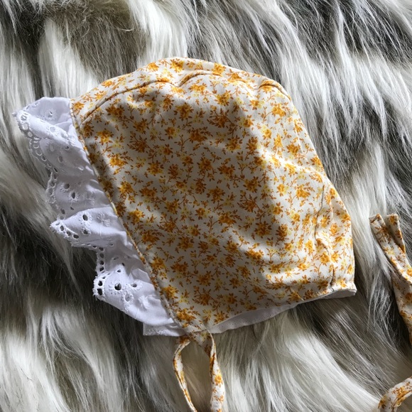 Accessories | Handmade Ruffle Brim Bonnet | Poshmark